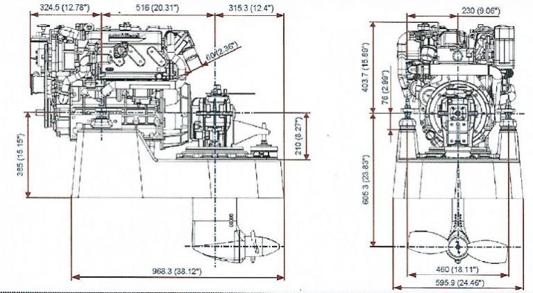 Motor Marino Nanni Diesel N4.50 con Panel Motor (Versión SAILDRIVE ...